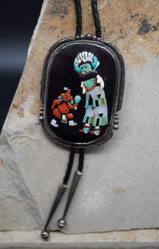 1960s Zuni Shalako & Mudhead Bolo | Kilgore American Art