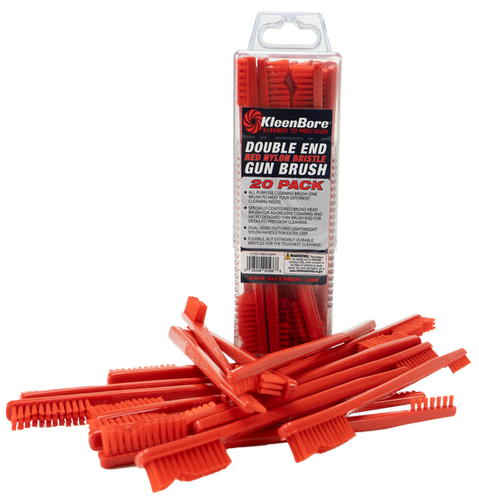 Double End Red Nylon Utility Brush - 20 Pack | Kleen-Bore