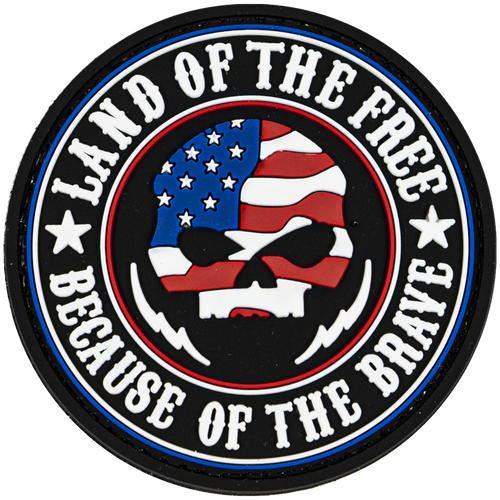 Land of the Free, Because of the Brave - Flag Skull | merica-life.com