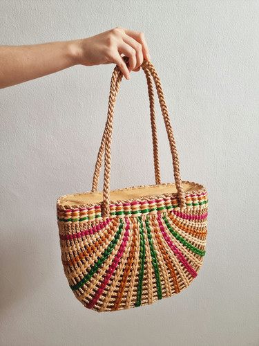 Big Colorful Shoulder Straw Bag | www.baanstraw.com