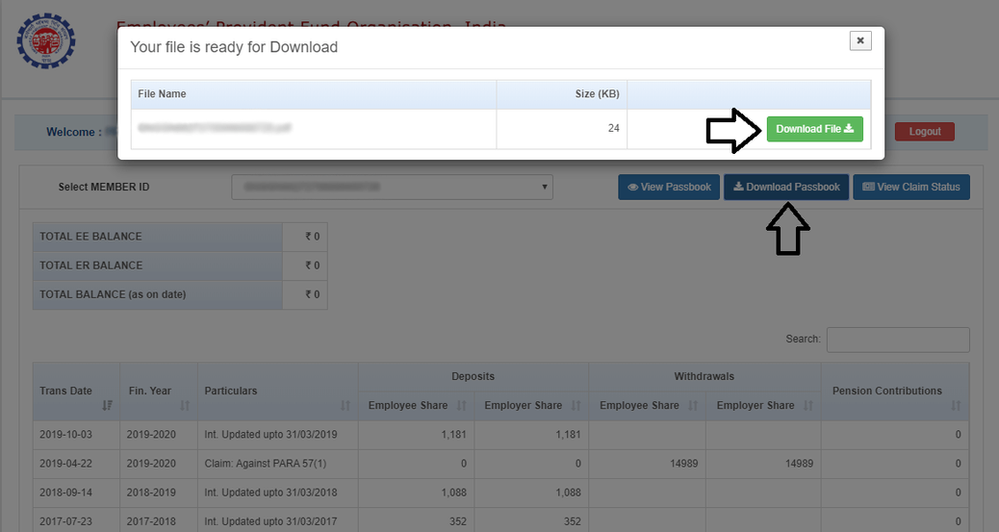 How to view PF Passbook