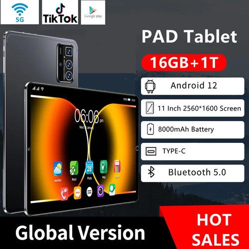 Buy Tablet Global Version 11 Inch Android 12 16GB RAM 1T ROM Dual SIM