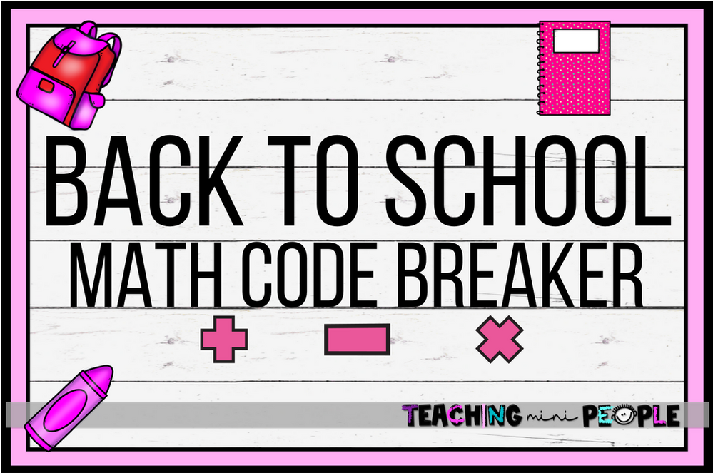 Back to School Math Activity