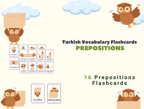 Turkish Vocabulary Flashcards(Prepositions) | Turkish Academy