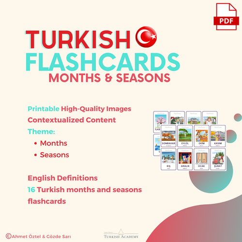 Turkish Vocabulary Flashcards(Months&Seasons) | Turkish Academy