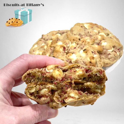 NYC Style Chunky Raspberry & White Chocolate Cookies 170gm - 6 pack ...