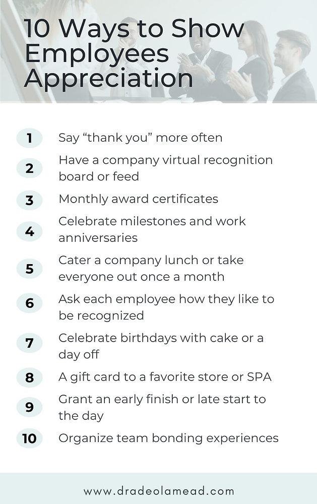 10 ways you can show your employees your appreciation