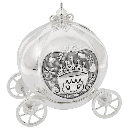Princess Carriage Silver Plated Money Box | Thegiftboxderry