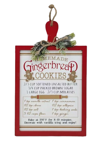 Christmas Gingerbread Recipe Hanging Sign 30 x 50cm | Frosty's Festive ...