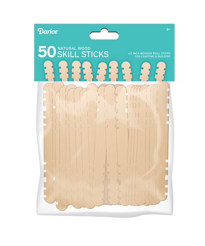 50 Natural Wooden Skill Sticks | Darice