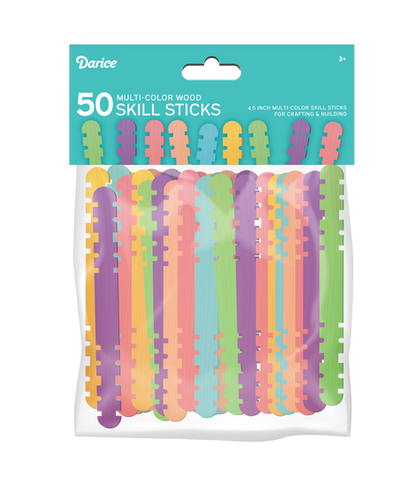 50 Multi-Color Wooden Skill Sticks | Darice