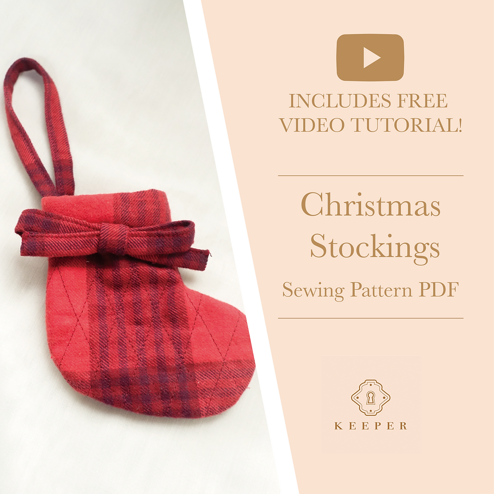'Christmas Stocking Sewing Pattern PDF 2 Sizes for Holiday Crafting'