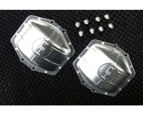 WRA12C08 - Aluminum Ar60 Axle Diff Covers (Silver) - Axial Yeti Wraith Ax10 | Hot Racing