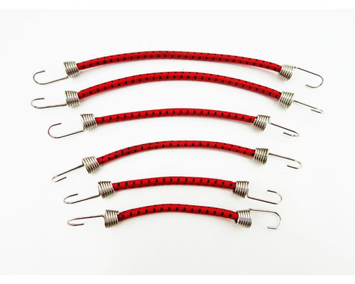 ACC468C12 - 1:10 Scale elastic cord Set (6) Red W/ Black | Hot Racing