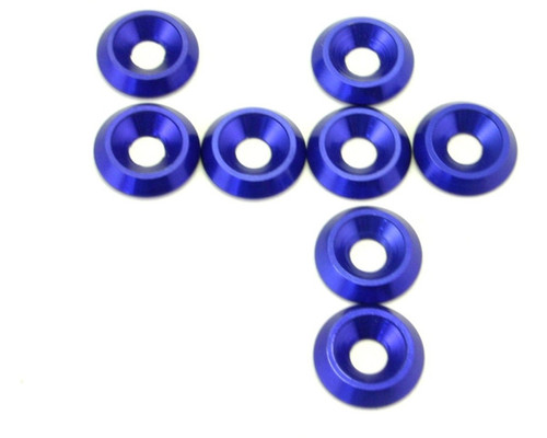 CW34906 - Blue Aluminum 4mm Countersunk Washer (8) | Hot Racing