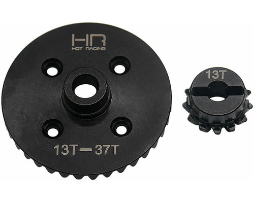 SMXX3713R - 37t/13t Steel Helical Diff Ring/Pinion Rear Gear TRA Maxx ...