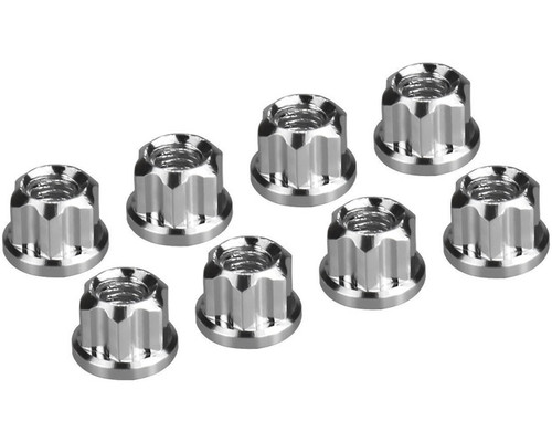 SXTY23N08 - Silver Aluminum M2 Flanged Wheel Nuts SCX30 | Hot Racing