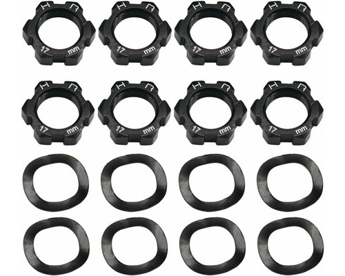 AON10E01 - Aluminum 17mm splined Wheel Nuts with Wave Lock Washer (8 ...