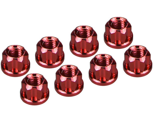 SXTY23N02 - Red Aluminum M2 Flanged Wheel Nuts SCX30 | Hot Racing