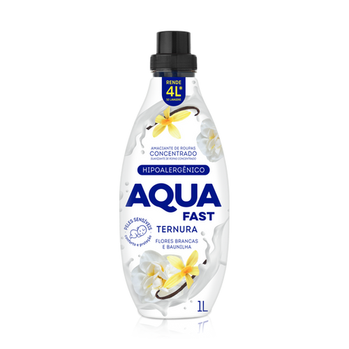 Amaciante Concentrado Aquafast Branco Ternura - 1 Litro | Leoclean