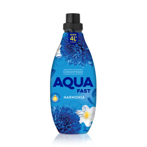 Amaciante Concentrado Aquafast Azul Harmonia - 1 Litro | Leoclean