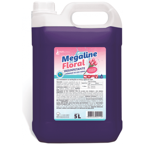 Desinfetante Concentrado Megaline Floral 05 Litros | Leoclean