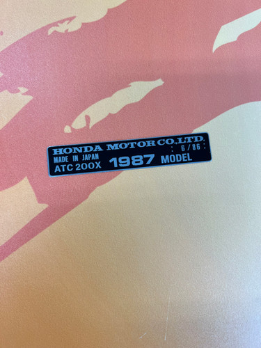 1987 ATC200X Year Decal | Blue Line Graphics