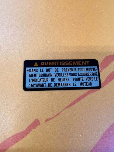 Recoil Warning French | Blue Line Graphics