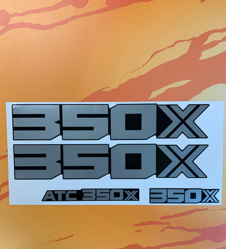 86 Honda 350X rear fender decals Silver | Blue Line Graphics