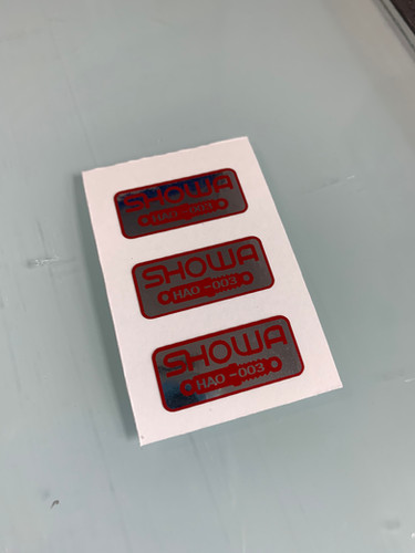 Big Red Shock Showa Decal HA0-003 | Blue Line Graphics