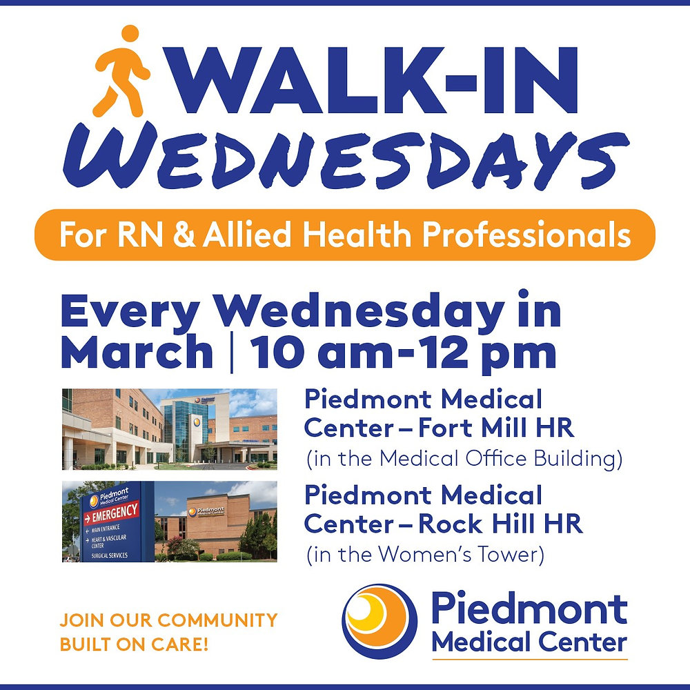 Walk-in Wednesdays continue through March for RN & Allied Health ...