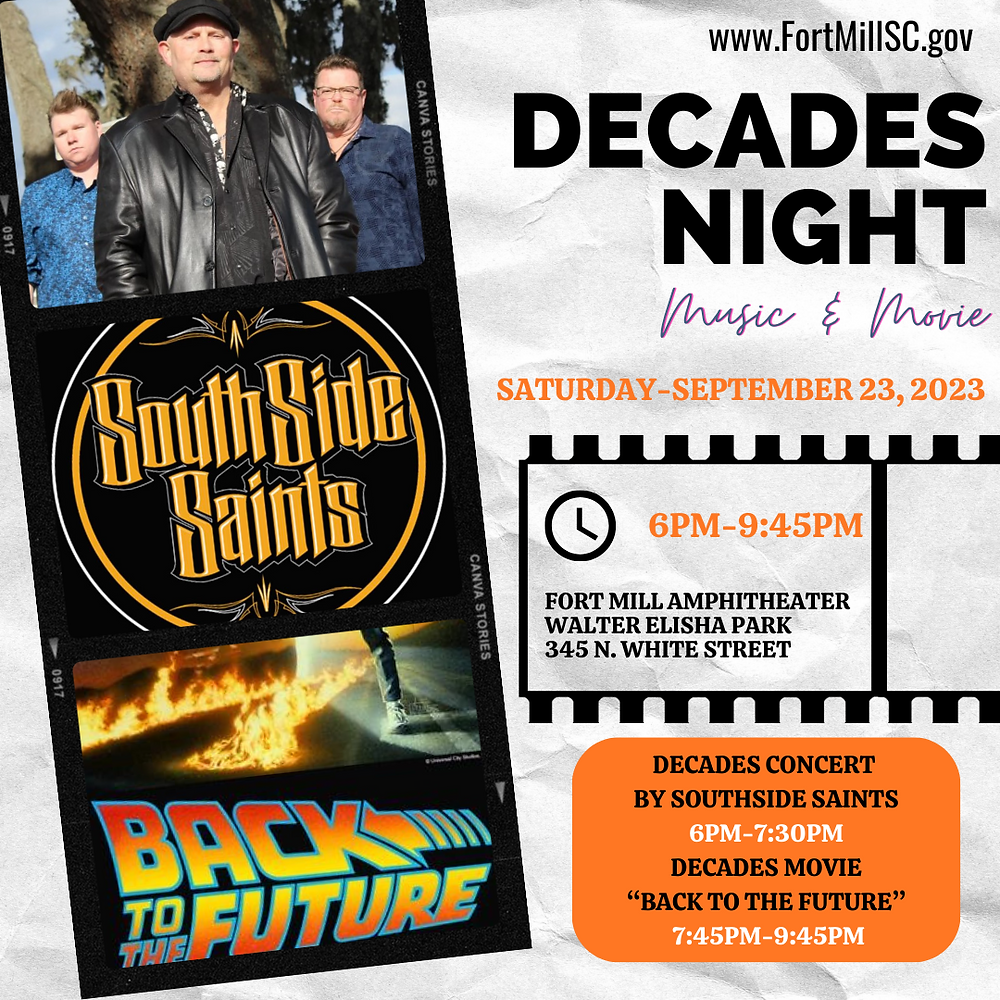 Enjoy music & a movie at Town of Fort Mill's Decades Night