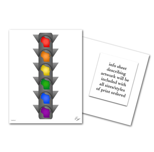 Wisconsin Rainbow Stop-and-Go Light Art Print | townsville