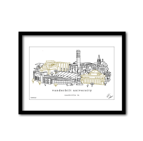 Vanderbilt University Minimalist Art Print | townsville