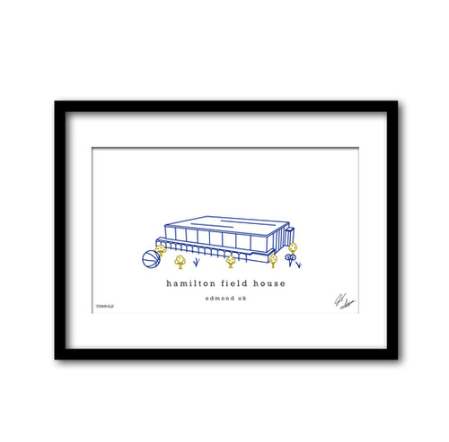 Hamilton Field House Minimalist Wall Decor┃UCO Bronchos Art | townsville