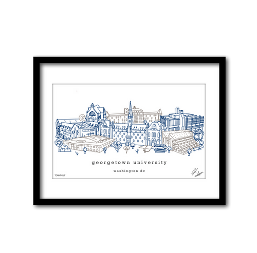 Georgetown University Minimalist Art Print | townsville