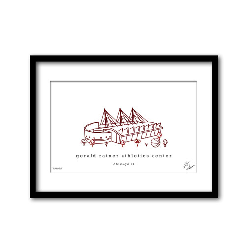 Gerald Ratner Athletics Center Minimalist Wall Decor┃Chicago Maroons ...