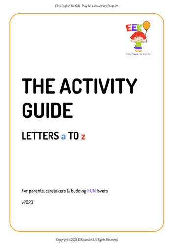 a - z Activity Pack Guide and Printables | EasyEnglish for Kids