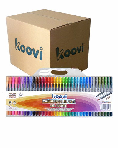 Inner Box Plumones doble punta con pincel c/36 pz | Koovi Group