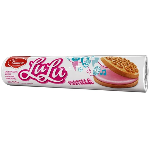 GALLETAS LULU RELLENAS FRUTILLA 115 gr. | Agata Distribuidora