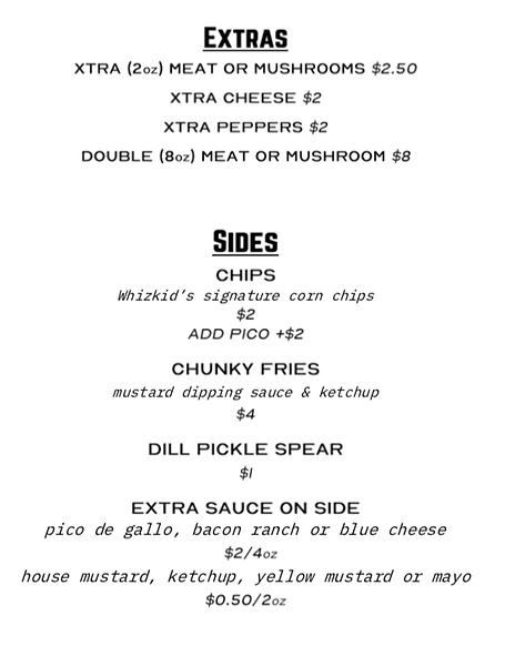 Menu | Whiz Kid