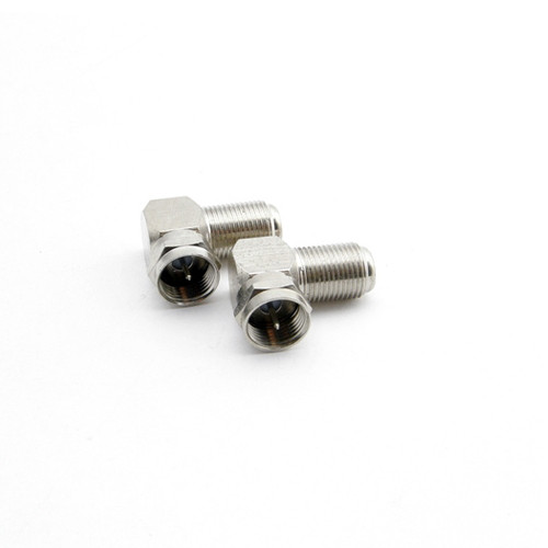 F Type Male to F-Type Female Right Angle Connector - 1 pack: 1ea | egline