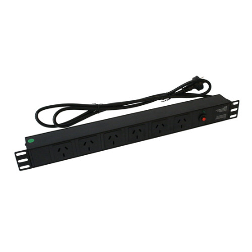 1RU 19" 6 WAY Australian 3 Pin Power Board 10AMP | egline