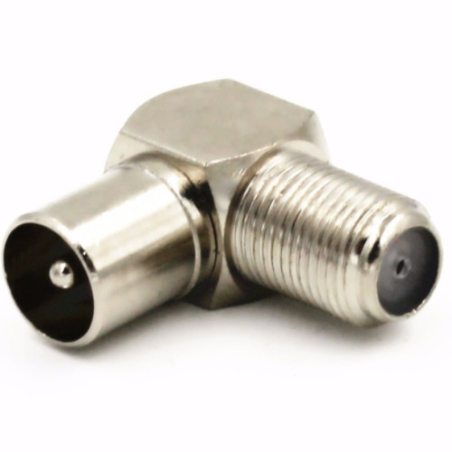 PAL Type Male to F-Type Female Right Angle Connector - 1 pack: 1ea | egline