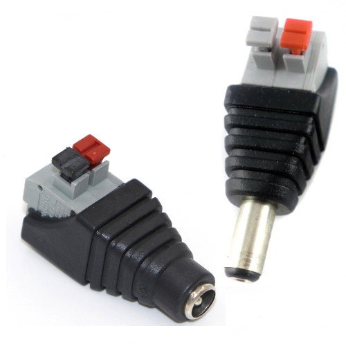 12V DC push plugs for CCTV camera installation -Male / Female | egline