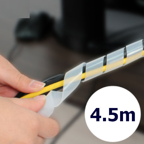 Spiral Binding Cable Wrap 6mm x 4.5m White Translucent | egline