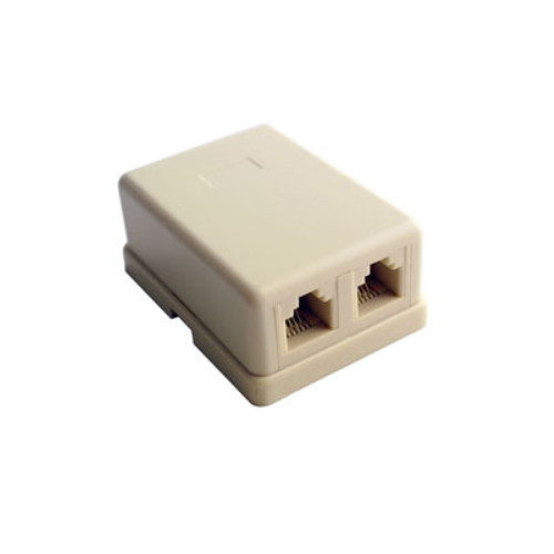 2 Way RJ11 Modular 6P4C Telephone Surface Socket | egline