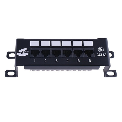 Premium Patch Panel 6 Port Cat.5E - wall mount type | egline