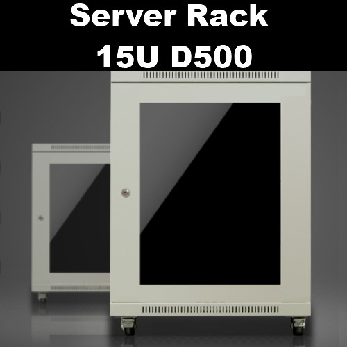 15RU 19" D500 Free Standing Rack Cabinet(Fan included) - Black or Light ...