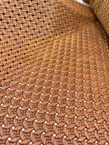 Tan/ brown embossed basket weave perforated leather | Southern Grace
